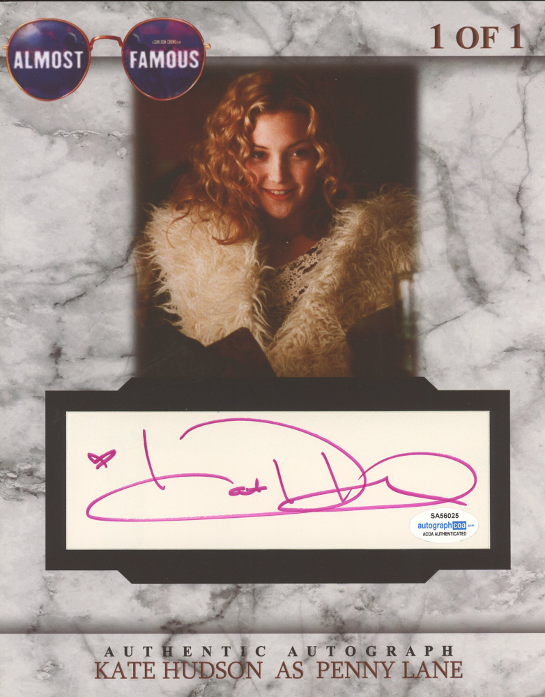 Kate Hudson Signed "Almost Famous" LE 8x10 Cut Display (AutographCOA ...