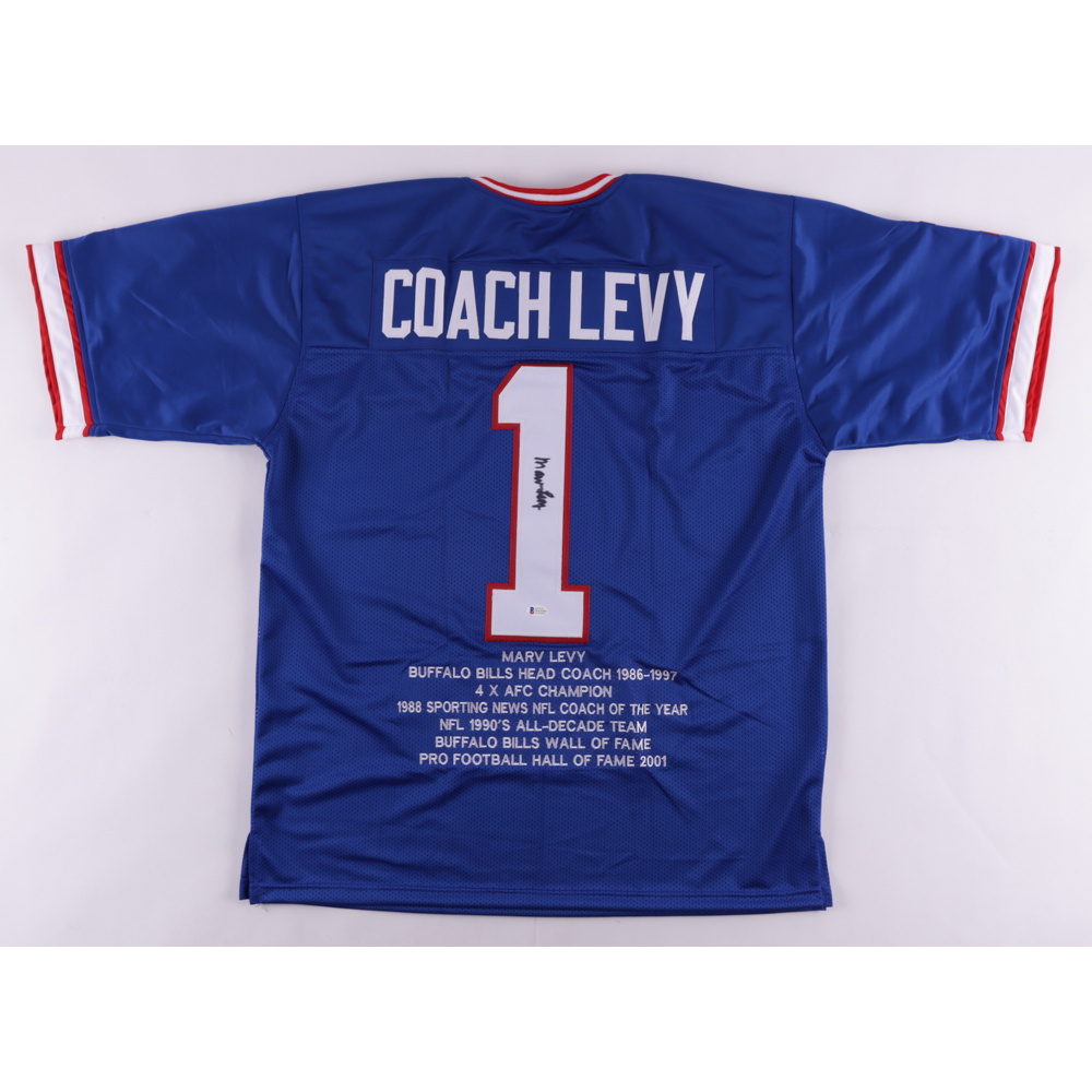 Marv Levy Signed Career Highlight Stat Jersey (Beckett) | Pristine Auction