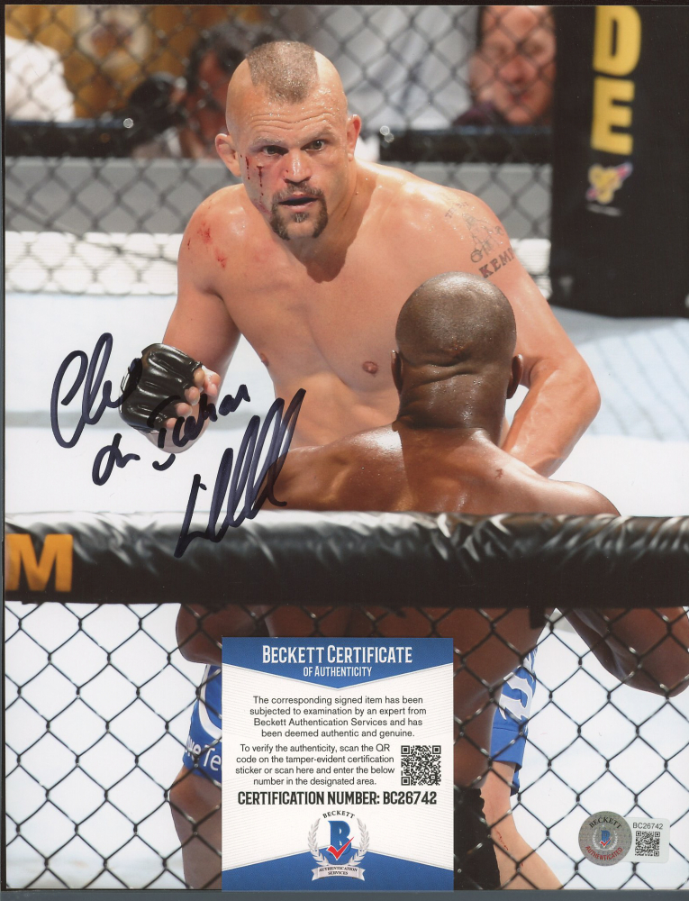 Chuck "Iceman" Liddell Signed UFC 8x10 Photo Inscribed "The Iceman ...