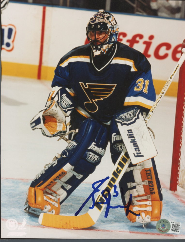 Grant Fuhr Signed Blues 8x10 Photo (Beckett COA) | Barnebys