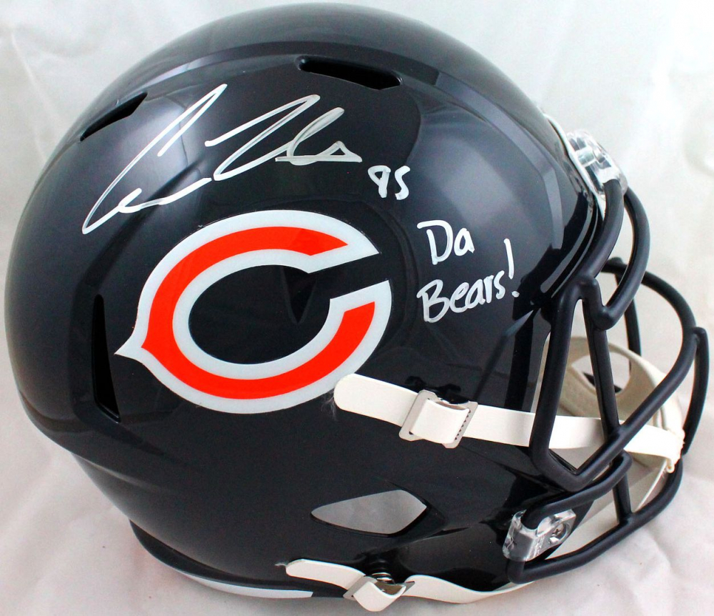 Cole Kmet Signed Bears Full-Size Speed Helmet Inscribed "Da Bears ...