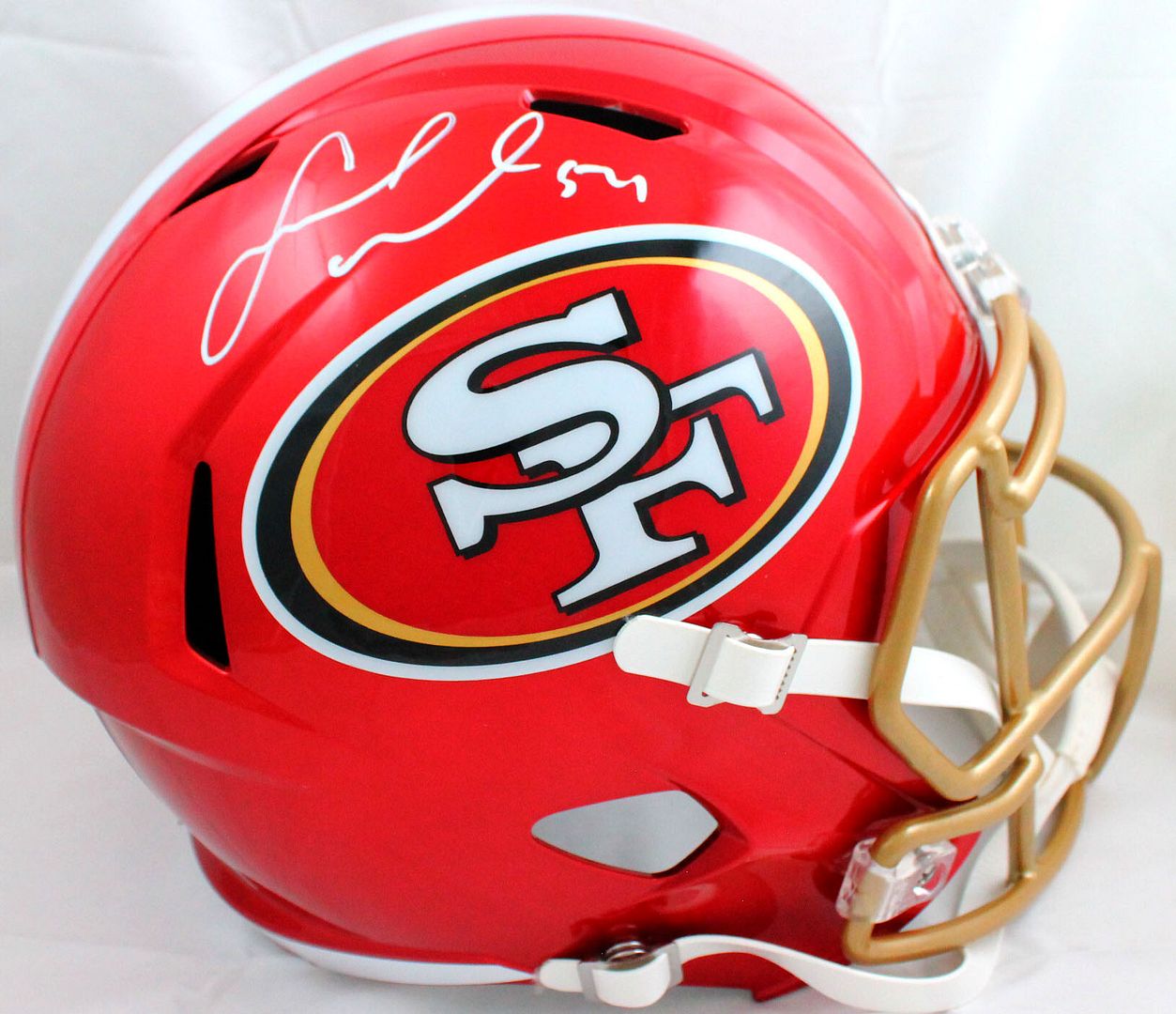 Fred Warner Signed 49ers Full-Size Flash Alternate Speed Helmet ...