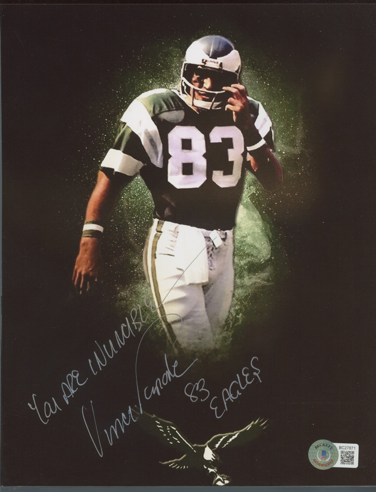 Vince Papale Signed Eagles 8x10 Photo Inscribed "YOU ARE INVINCIBLE ...