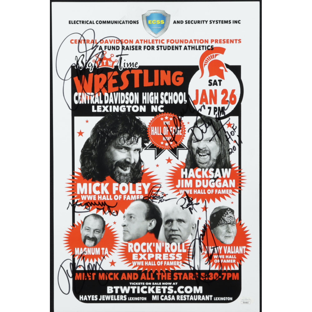 "Big Time Wrestling" 11x17 Match Poster Signed by (7) Mick Foley, Jim ...