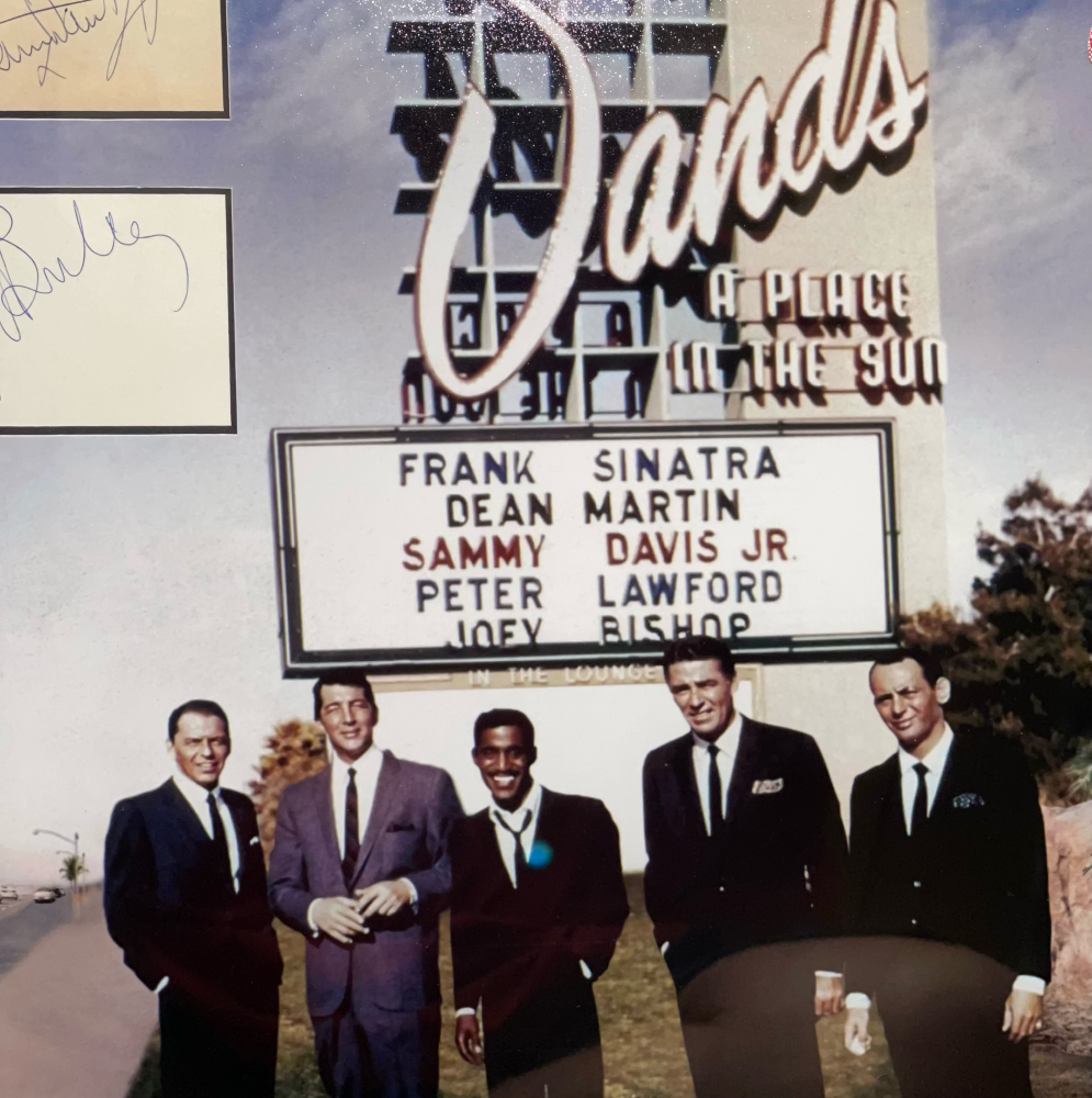 Rat Pack 25x33 Custom Framed Cut Display Signed by (5) with Dean Martin ...