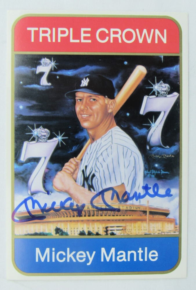 Mickey Mantle Signed Yankees 4x6 Postcard (PSA LOA) | Pristine Auction