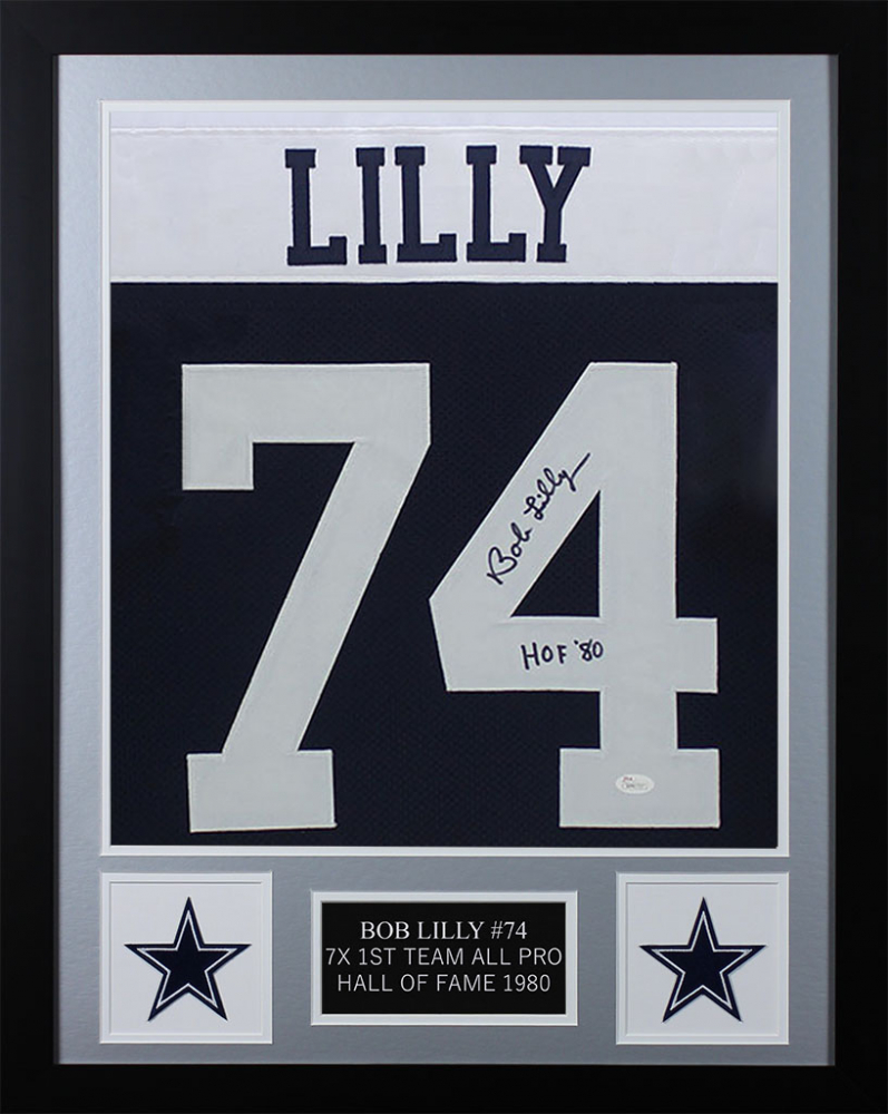 Bob Lilly Signed 24x30 Custom Framed Jersey Inscribed "HOF '80" (JSA ...