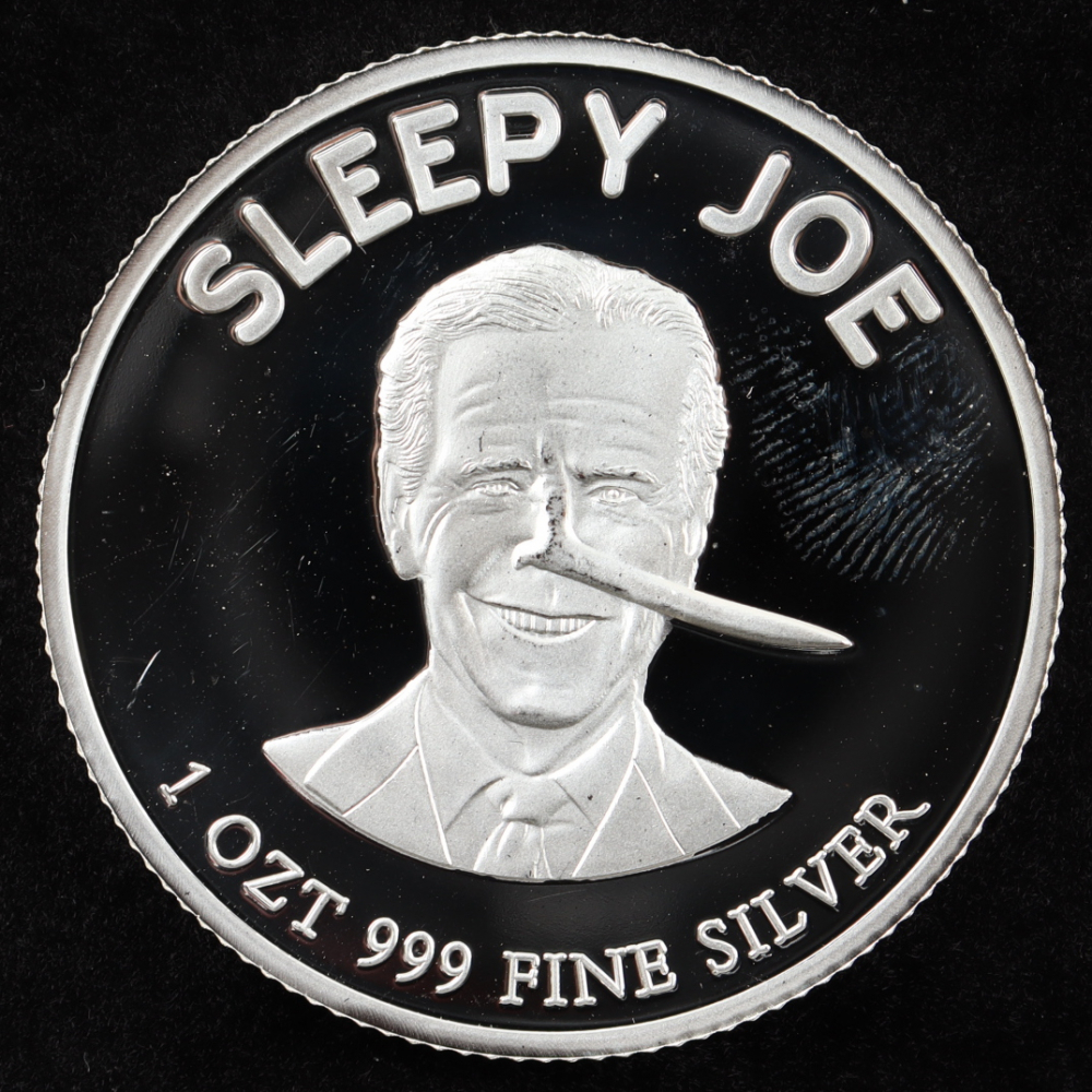 1 Troy oz .999 Fine Silver Sleepy Joe Biden Bullion Round | Pristine ...