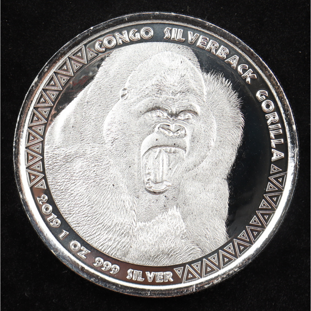 2019 Congo Silverback Gorilla Silver Coin | Pristine Auction
