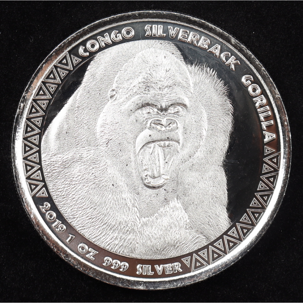 2019 Congo Silverback Gorilla Silver Coin | Pristine Auction