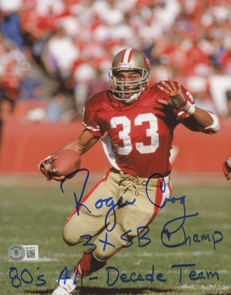 Roger Craig Signed 49ers 8x10 Photo Inscribed "3x SB Champ" & "80's All ...