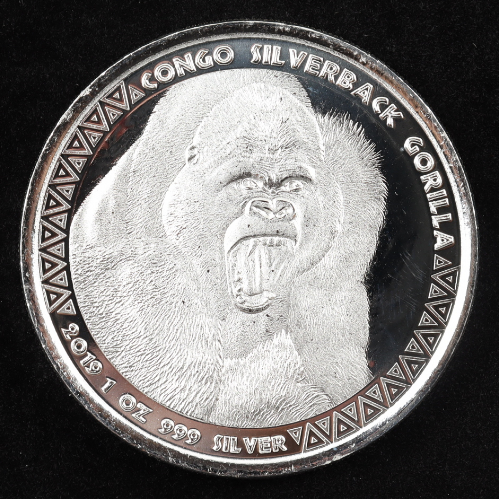 2019 Congo Silverback Gorilla Silver Coin | Pristine Auction