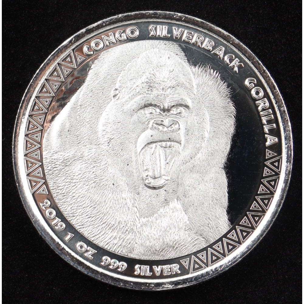 2019 Congo Silverback Gorilla Silver Coin | Pristine Auction