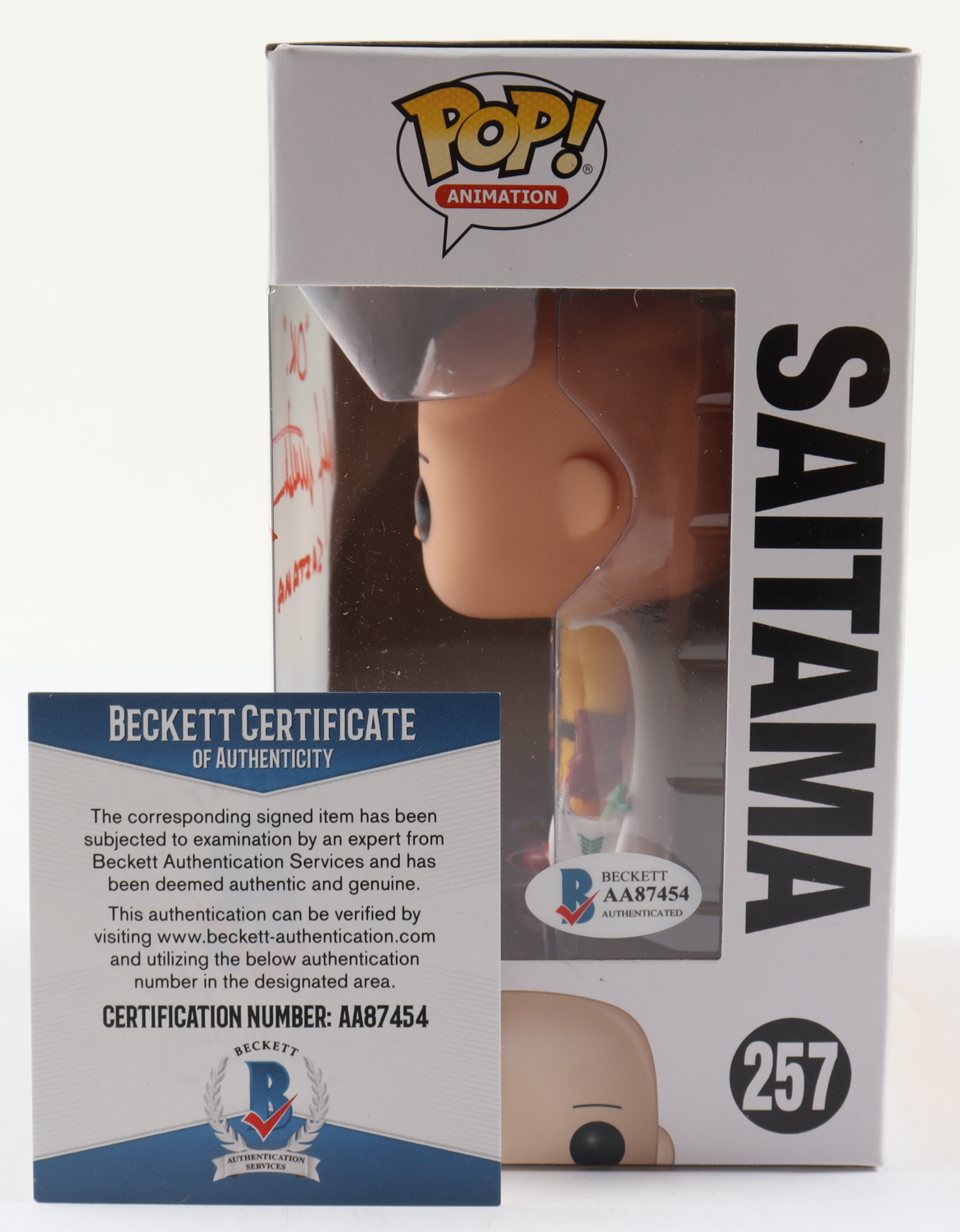 Max Mittelman Signed Pop! Animation "One-Punch Man" #257 Saitama Funko ...