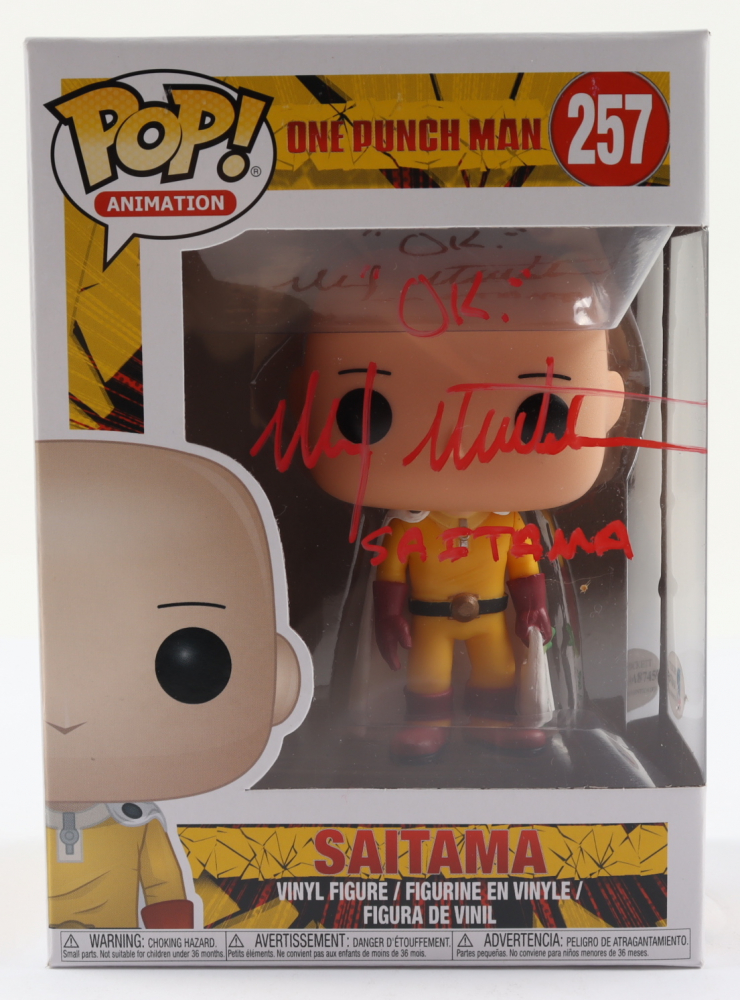 Max Mittelman Signed Pop! Animation "One-Punch Man" #257 Saitama Funko ...