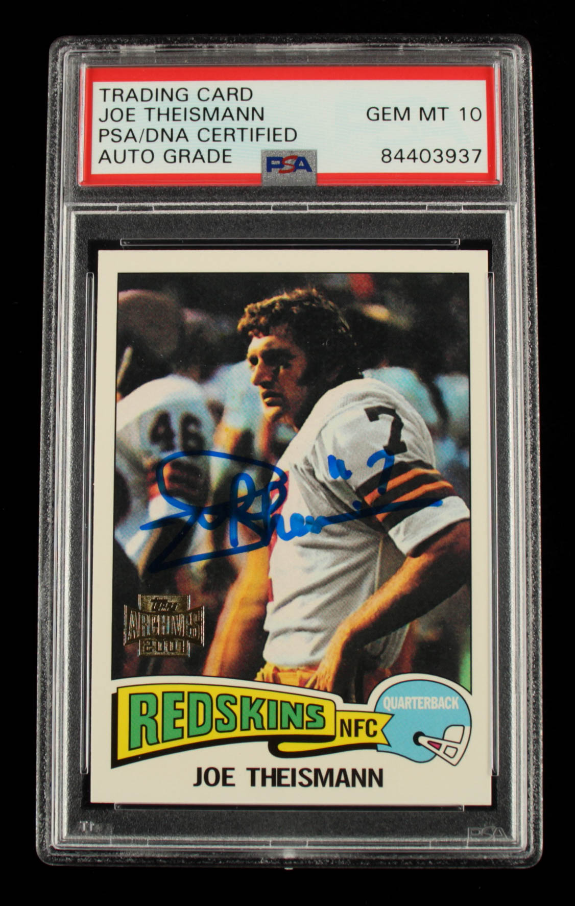 Joe Theismann Signed 2001 Topps Archives #42 (PSA Encapsulated ...