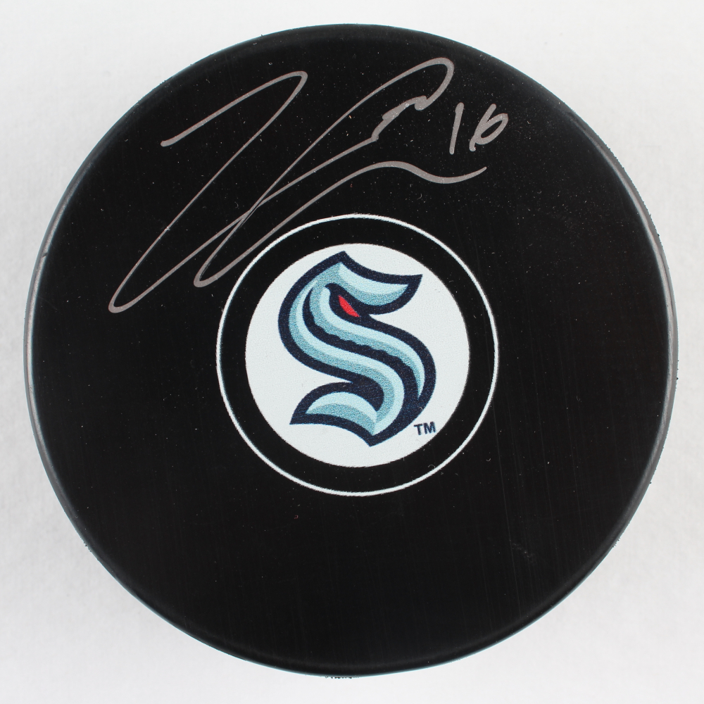 Jared McCann Signed Kraken Logo Hockey Puck (COJO COA & Frozen Pond ...