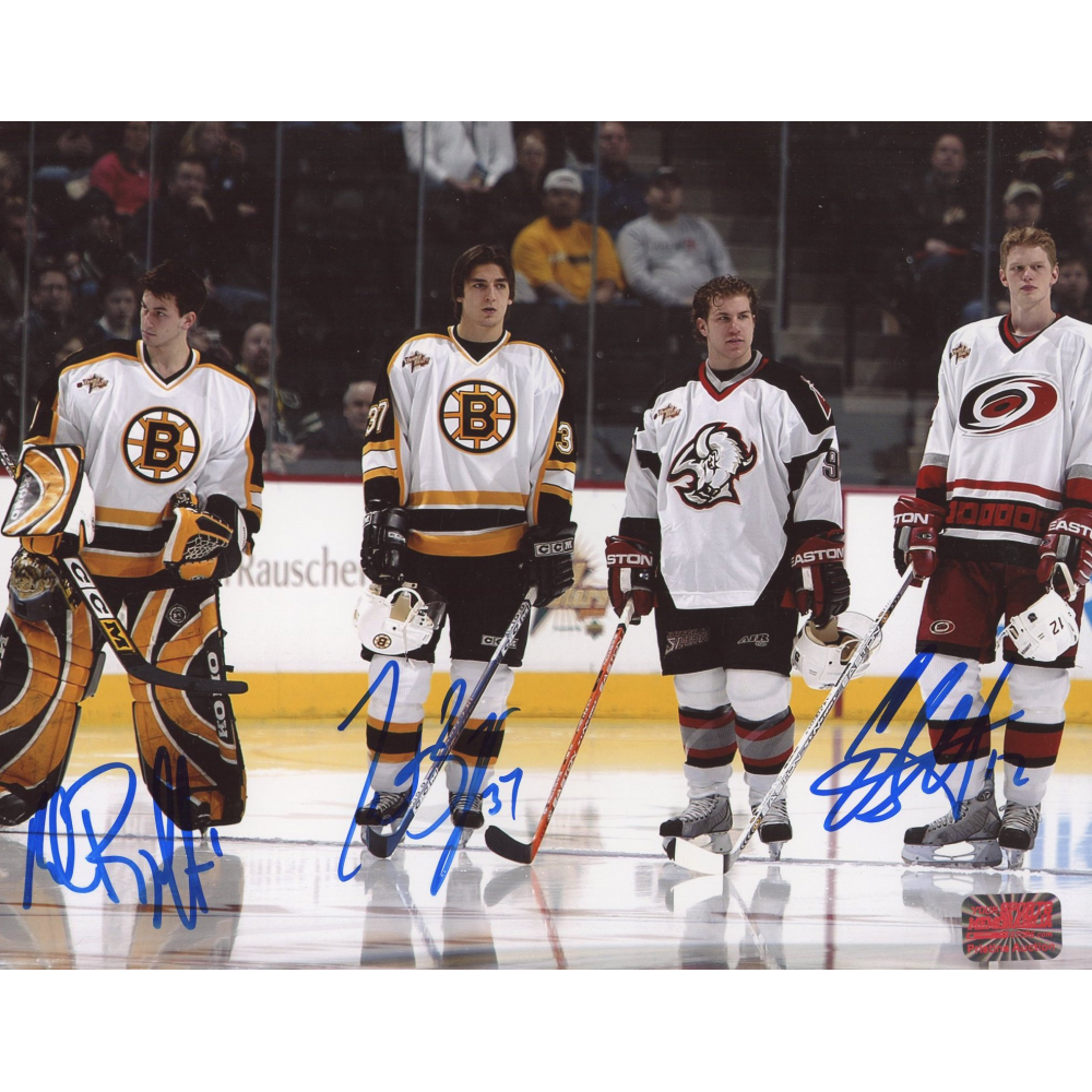 Patrice Bergeron, Andrew Raycroft & Eric Staal Signed 8x10 Photo (YSMS ...