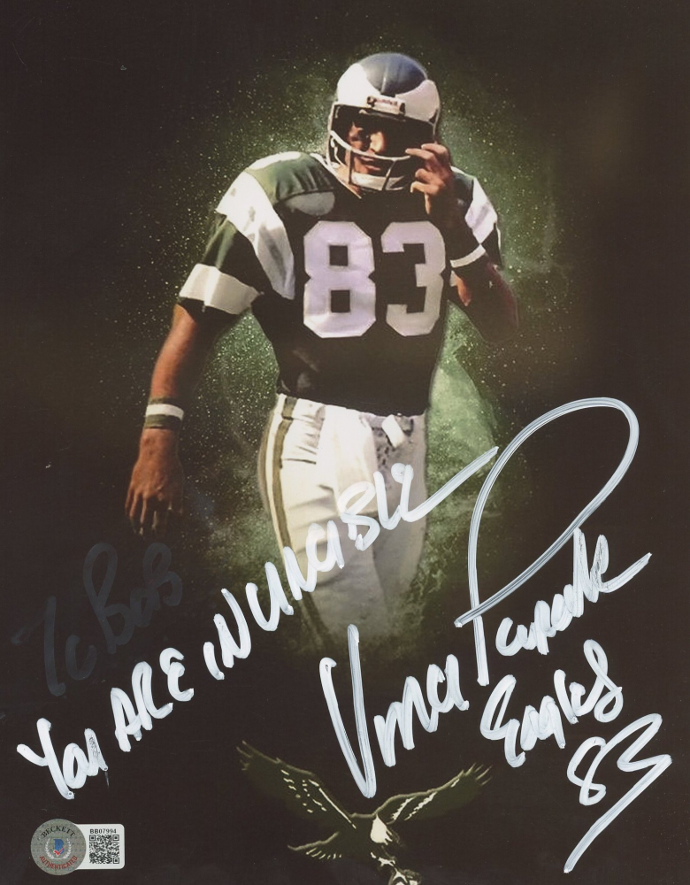 Vince Papale Signed Eagles 8x10 Photo Inscribed "You Are Invincible ...