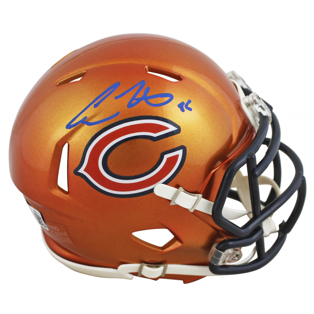 Cole Kmet Signed Bears Flash Alternate Speed Mini Helmet (Beckett ...