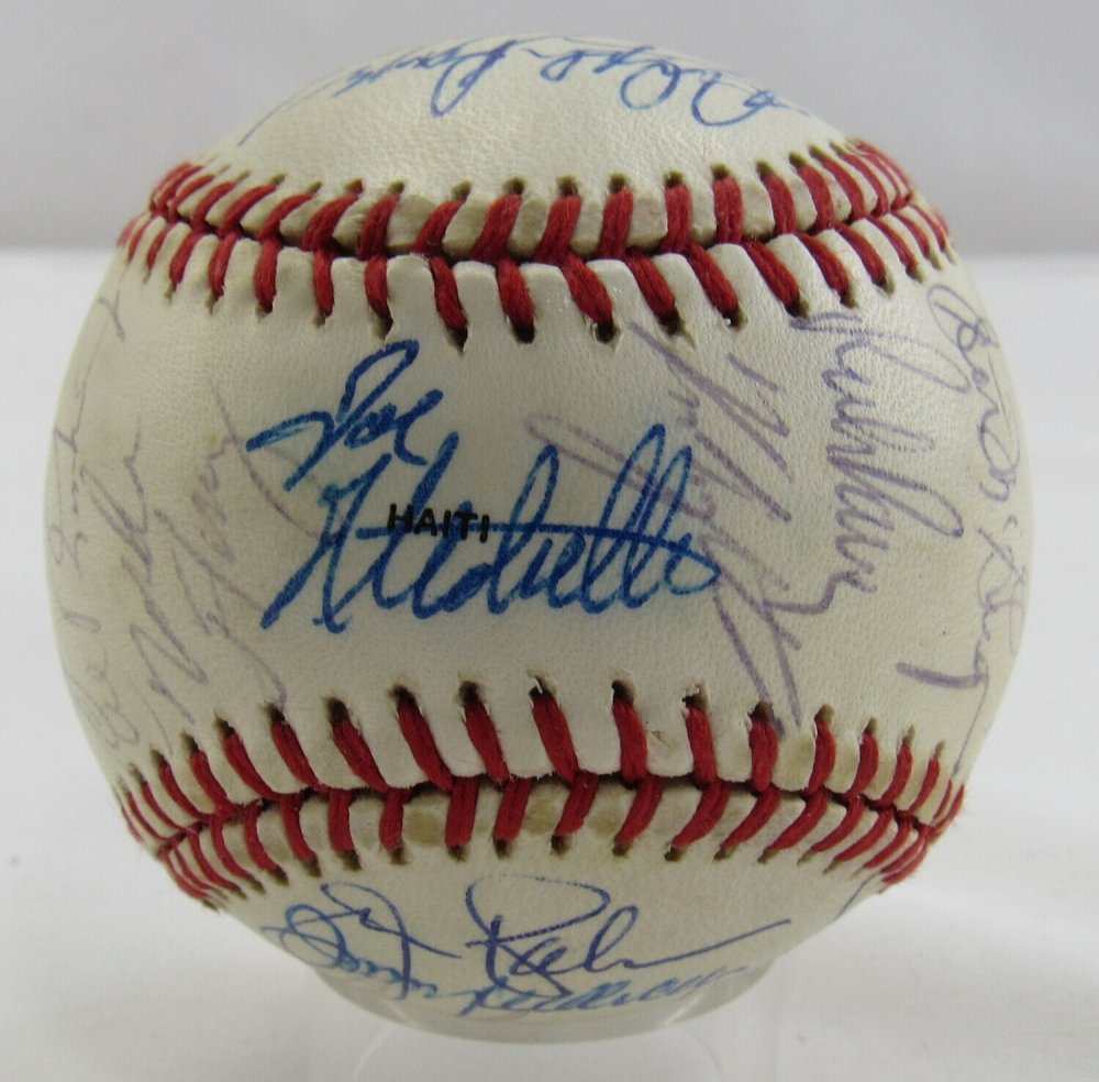 1983 World Series Logo Baseball Team-Signed by (31) with Cal Ripken Jr ...