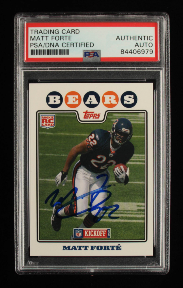 Matt Forte Signed 2008 Topps Kickoff #188 RC (PSA Encapsulated ...