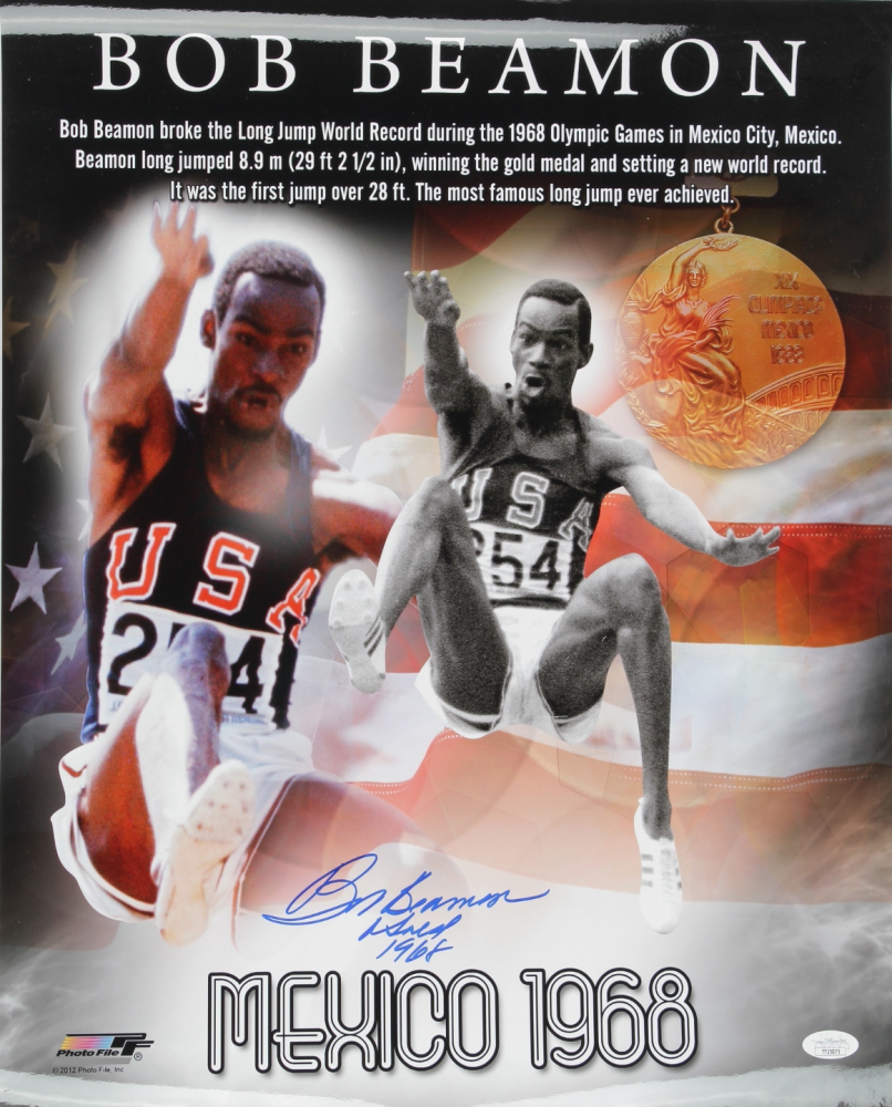 Bob Beamon Signed 1968 Olympics Team USA 16x20 Photo Inscribed "Gold 1968" (JSA COA) | Pristine ...