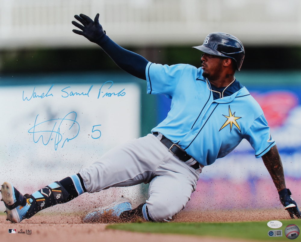Wander Franco Signed Rays 16x20 Photo Inscribed "Wander Samuel Franco ...