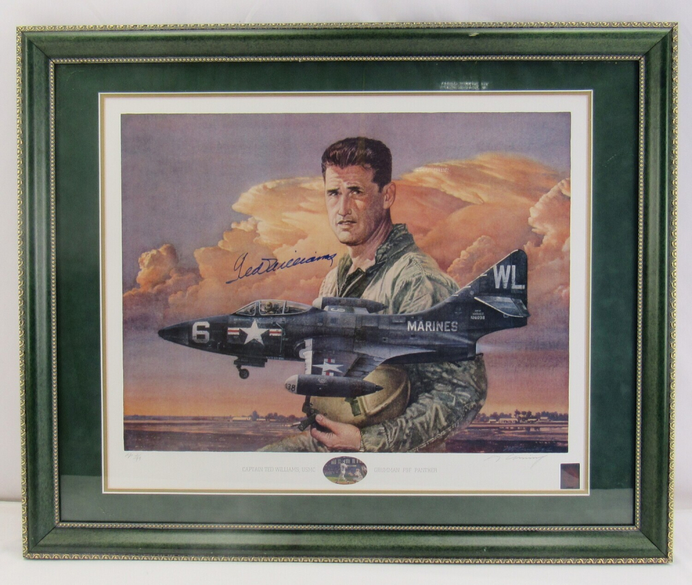Ted Williams Signed United States Marine Corps 27x33 Custom Framed ...