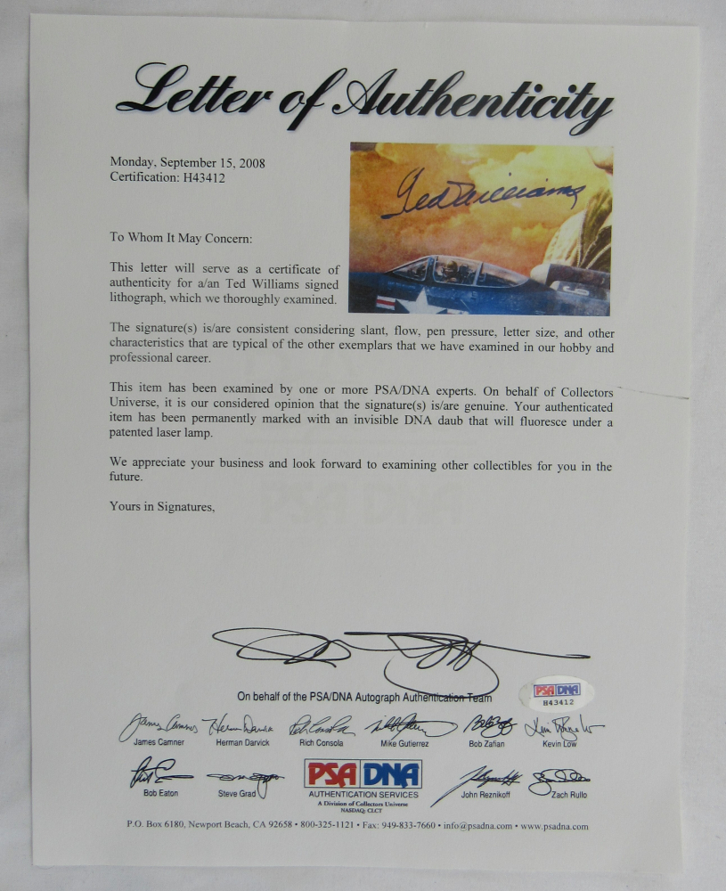 Ted Williams Signed United States Marine Corps 27x33 Custom Framed ...