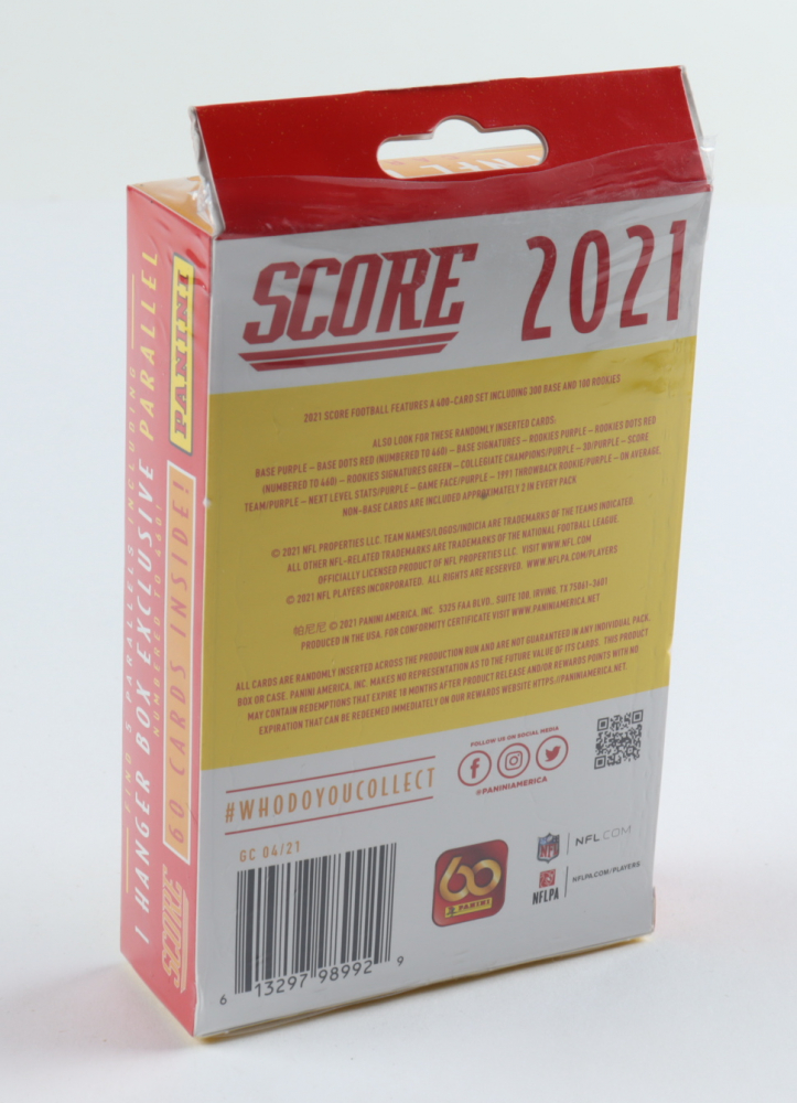 2021 Panini Score Football Hanger Box with (60) Cards | Pristine Auction