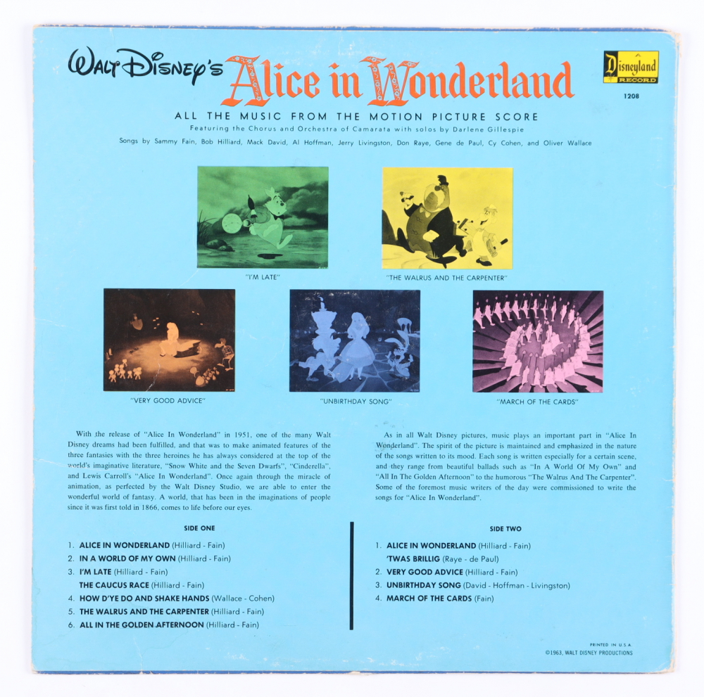 Vintage 1968 Walt Disney's "Alice in Wonderland" Vinyl Record Album ...