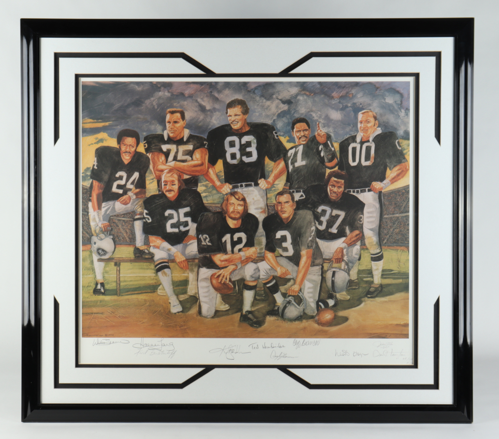 Raiders LE 34x38 Custom Framed Lithograph Display Signed by (9) With ...
