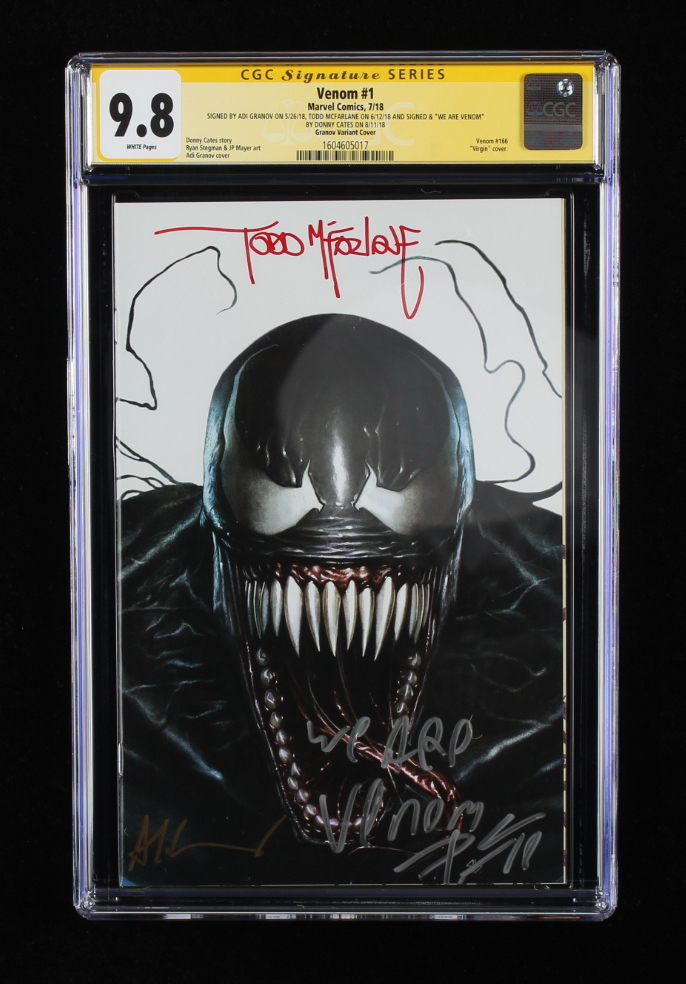Adi Granov, Todd McFarlane & Donny Cates Signed 2018 "Venom" Issue #1 ...