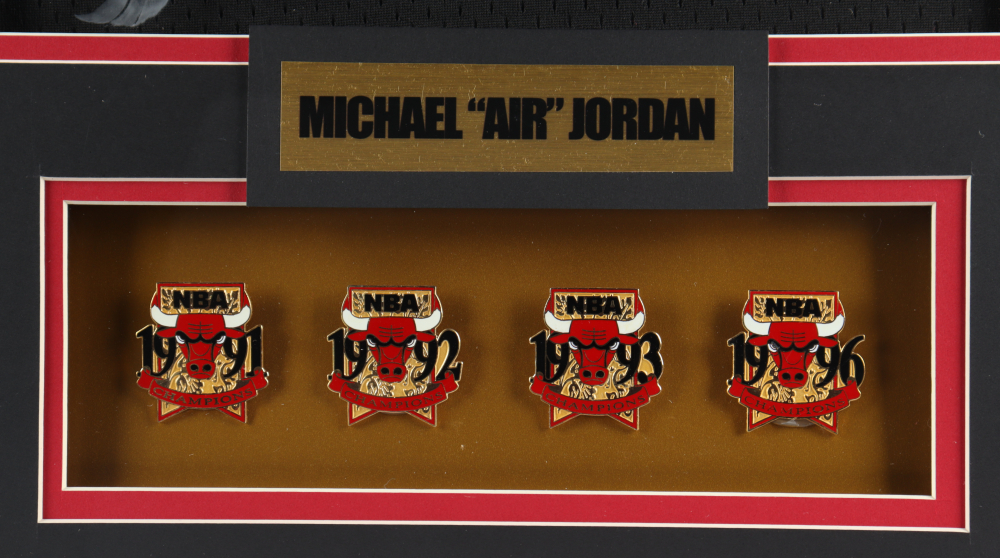 Michael Jordan 32x36 Custom Framed Jersey Display with (4) NBA Finals ...