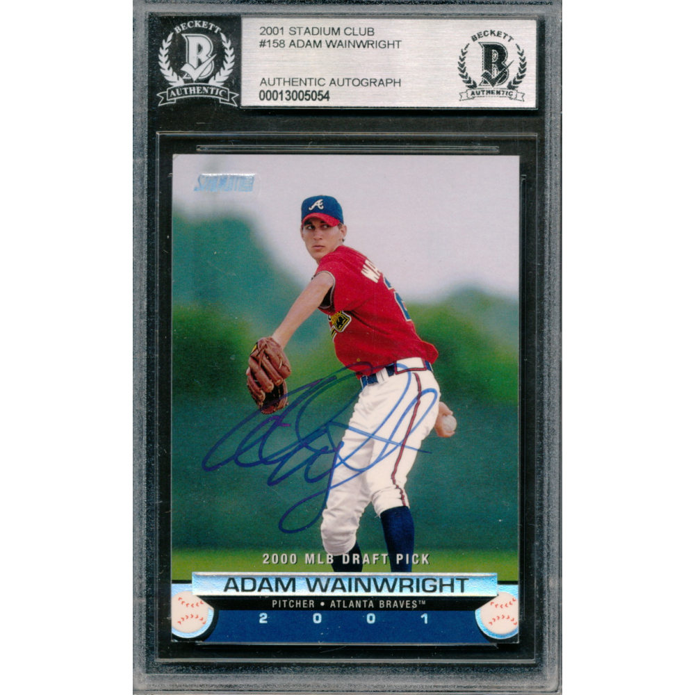 Adam Wainwright Signed 2001 Stadium Club #158 (BGS Encapsulated ...