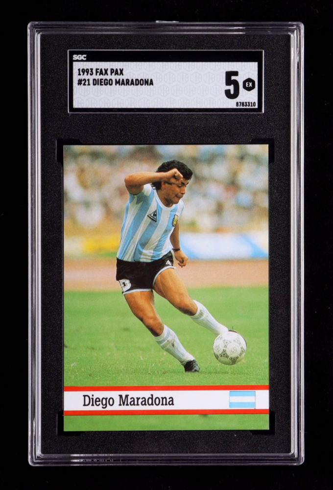 Diego Maradona 1993 Fax Pax World of Sport #21 (SGC 5) | Pristine Auction