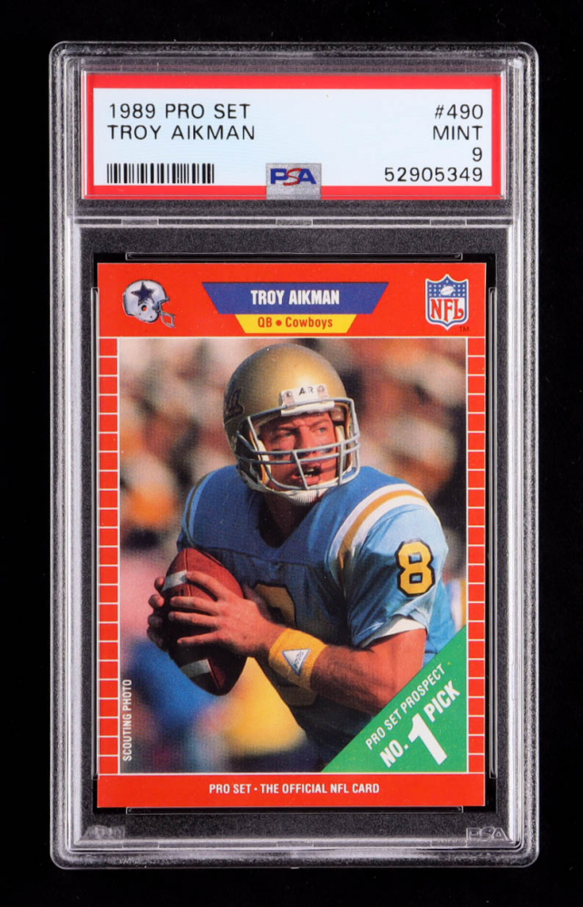 Troy Aikman 1989 Pro Set #490 RC (PSA 9) | Pristine Auction