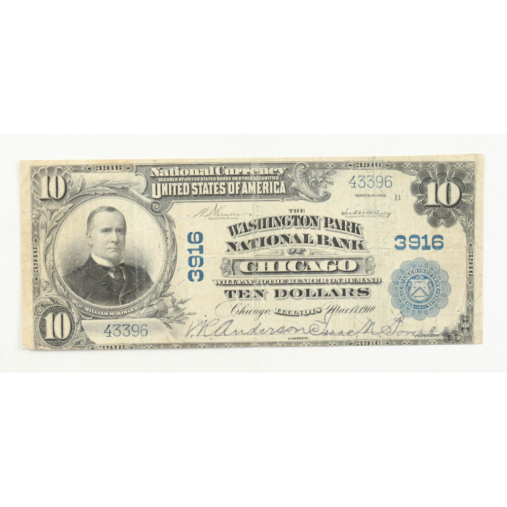 1902 $10 Ten Dollar U.S. National Bank Note | Pristine Auction