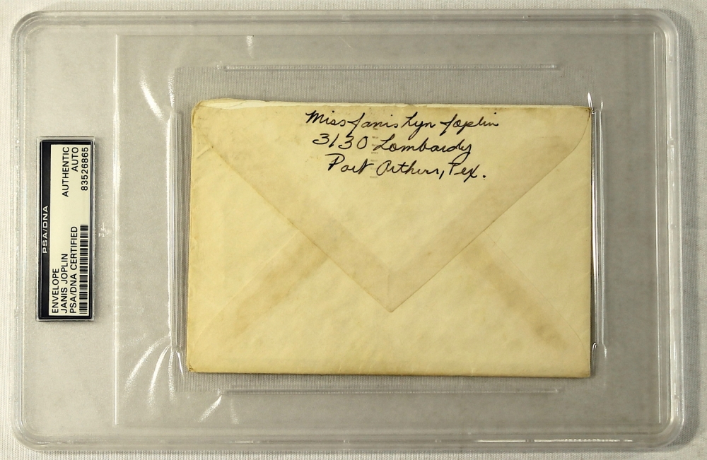 Janis Joplin Signed Envelope (PSA Encapsulated) | Pristine Auction