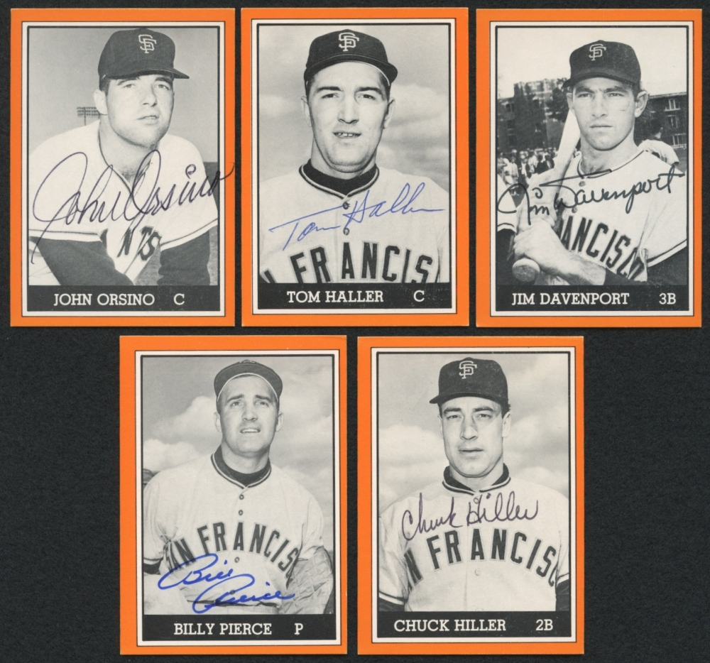 Lot of (11) Signed 1981 Giants 1962 TCMA Baseball Cards with Billy ...