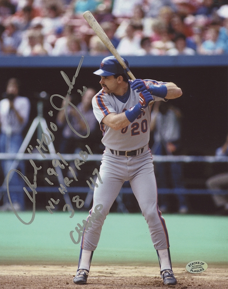 Howard Johnson Signed Mets 8x10 Photo with (5) Career Stat Inscriptions ...