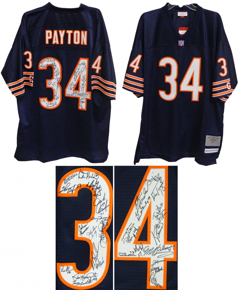 1985 Chicago Bears Team Signed Walter Payton Jersey Signed By (30) With ...