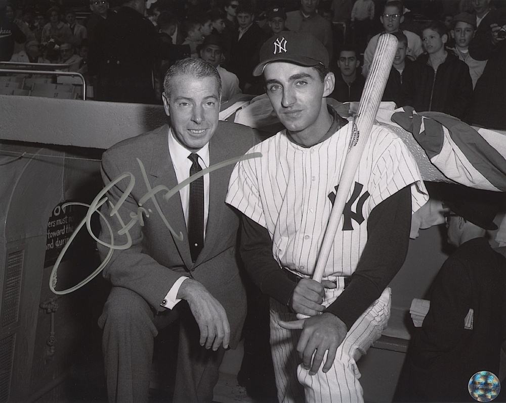 Joe Pepitone Signed Yankees 8x10 Photo with Joe DiMaggio (Real Deal COA ...