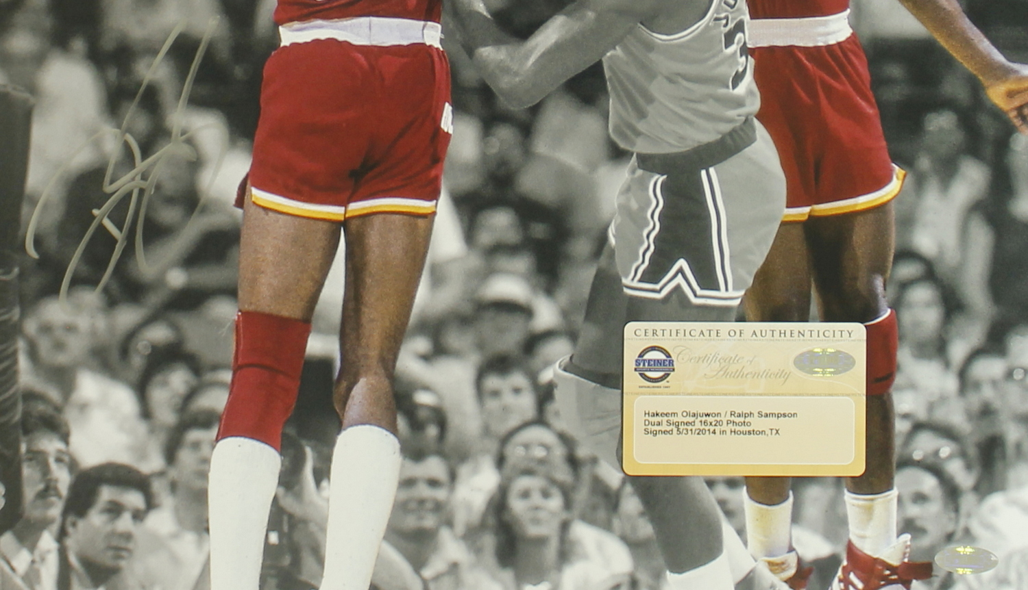 Hakeem Olajuwon & Ralph Sampson Signed Rockets "Twin Towers" 16x20 ...