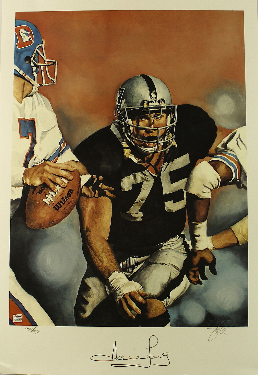 Howie Long Signed Raiders 16x24 Lithograph (Autograph Reference COA ...