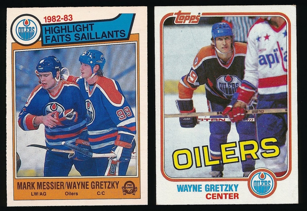 Lot of (2) Vintage Wayne Gretzky Hockey Cards with 1981-82 Topps #16 & 1983-84 O-Pee-Chee #23 ...