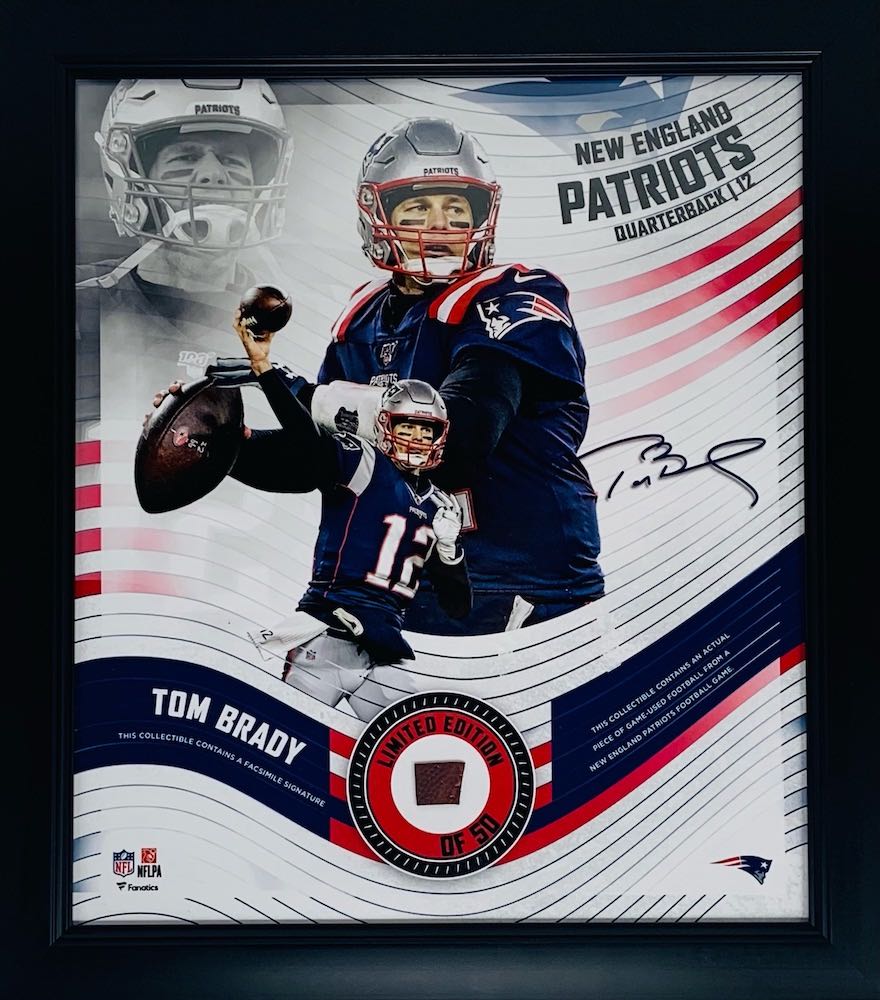 Tom Brady Patriots LE Custom Framed Football Piece Display (Fanatics ...