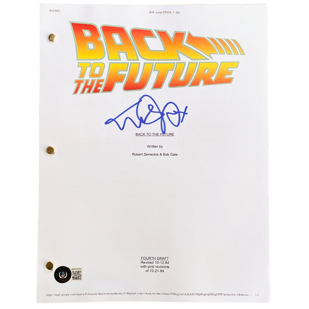 Michael J. Fox Signed "Back to the Future" Movie Script (Beckett COA ...