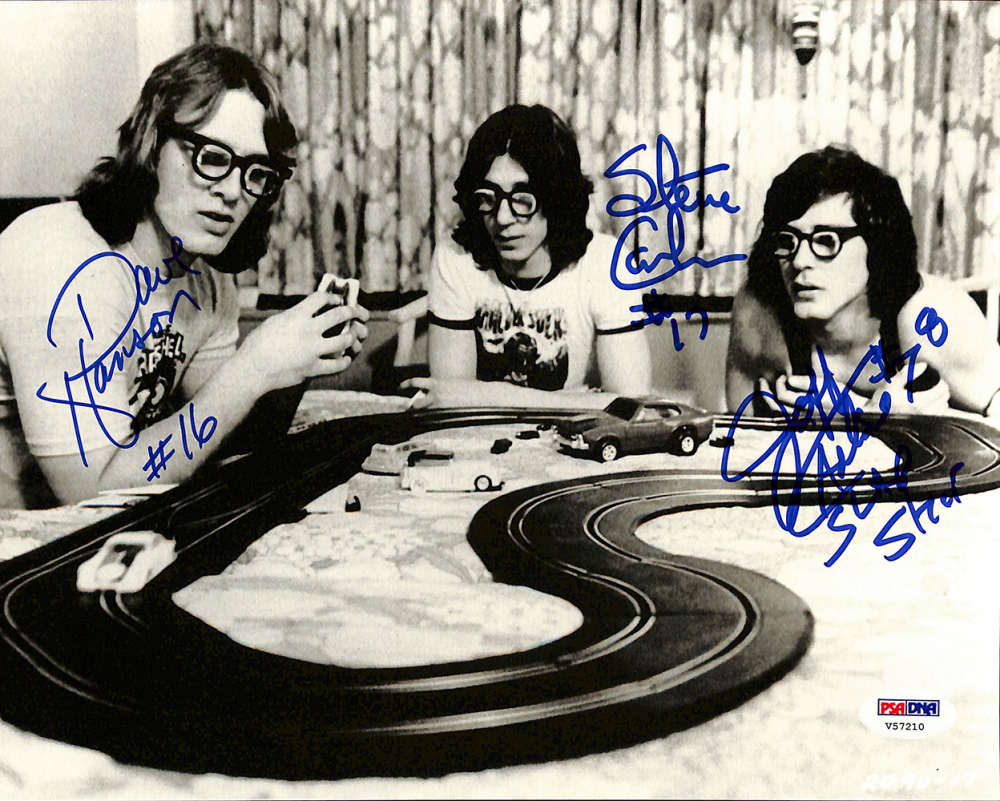 David Hanson, Steve Carlson & Jeff Carlson Signed "Slap Shot" 8x10 Photo Inscribed "Slap Shot ...